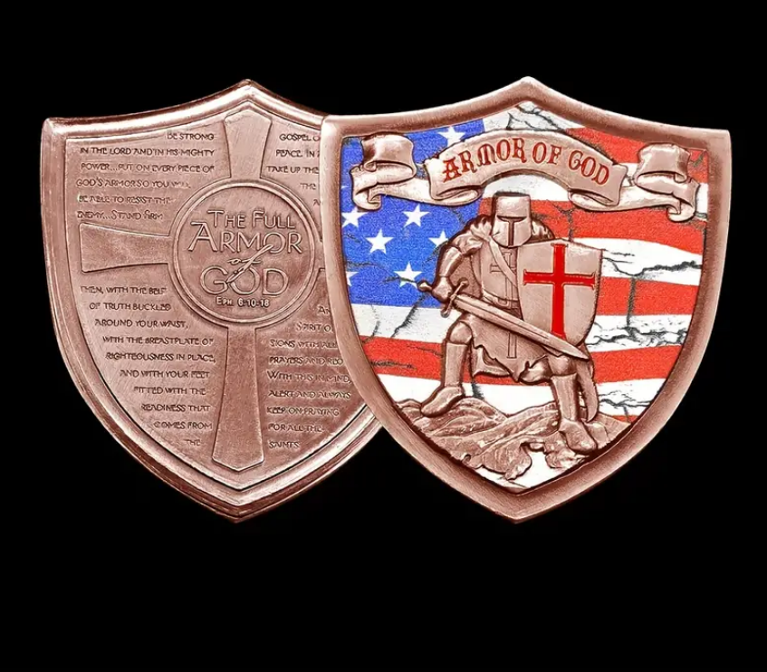 Warrior's Shield Armor of God Challenge Coin- Warrior Commemorative Me ...
